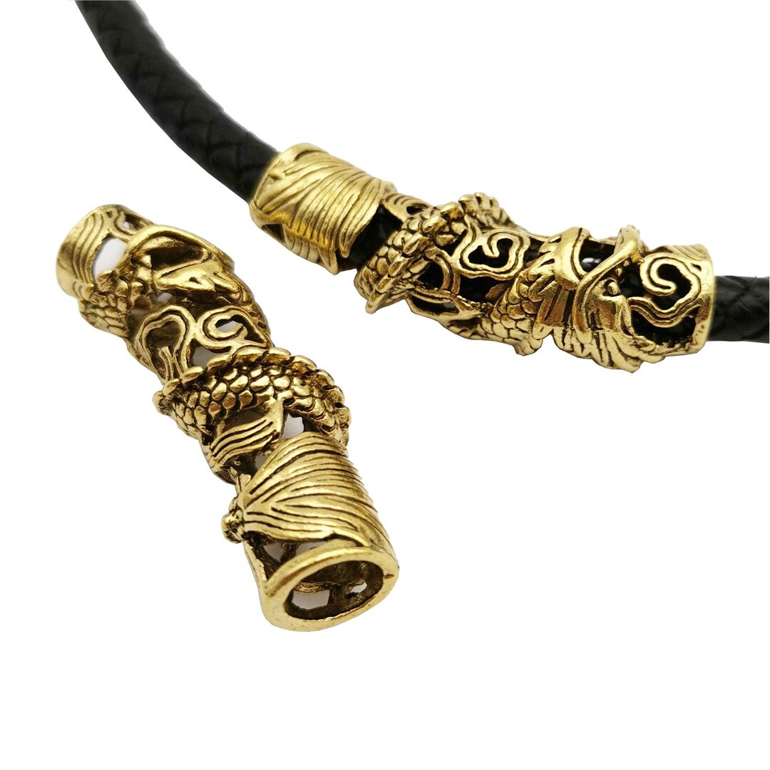 Shapesbyx Antique Gold Dragon Sliders for Jewelry Making 10pcs in ...