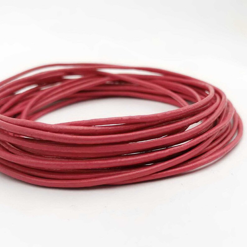Watermelon Leather Cords 2mm Round Genuine Cowhide Leather - Etsy