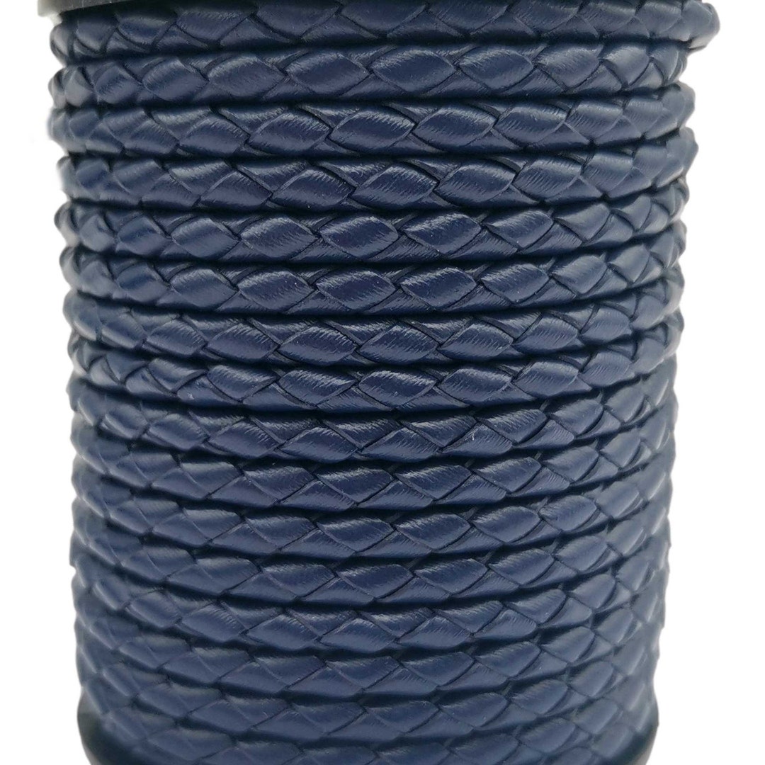 Shapesbyx 4mm Navy Blue Leather Cord for Jewelry Making, Braided Bolo ...