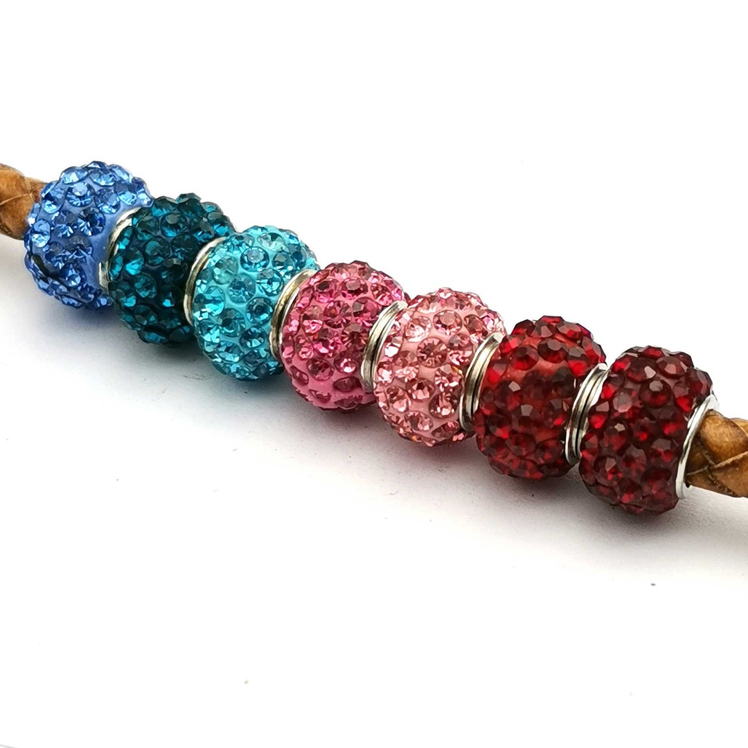 Shapesbyx 10pcs 6mm Hole Rhinestones Slider Beads 6mm Round Hole Stone ...