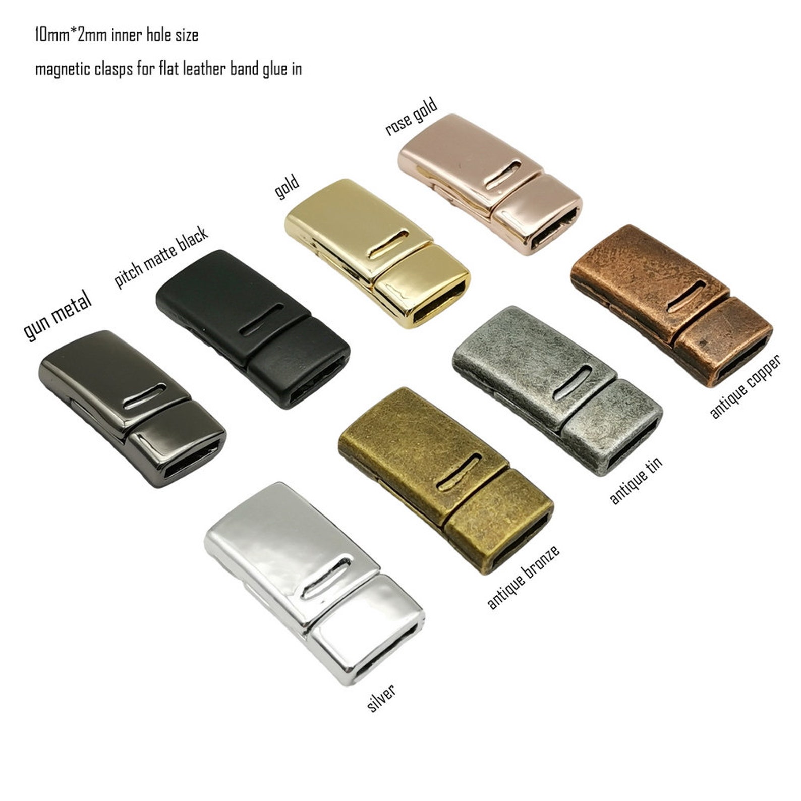 3 Pieces for 10x2 Leather Strip Glue Magnetic Clasps and - Etsy