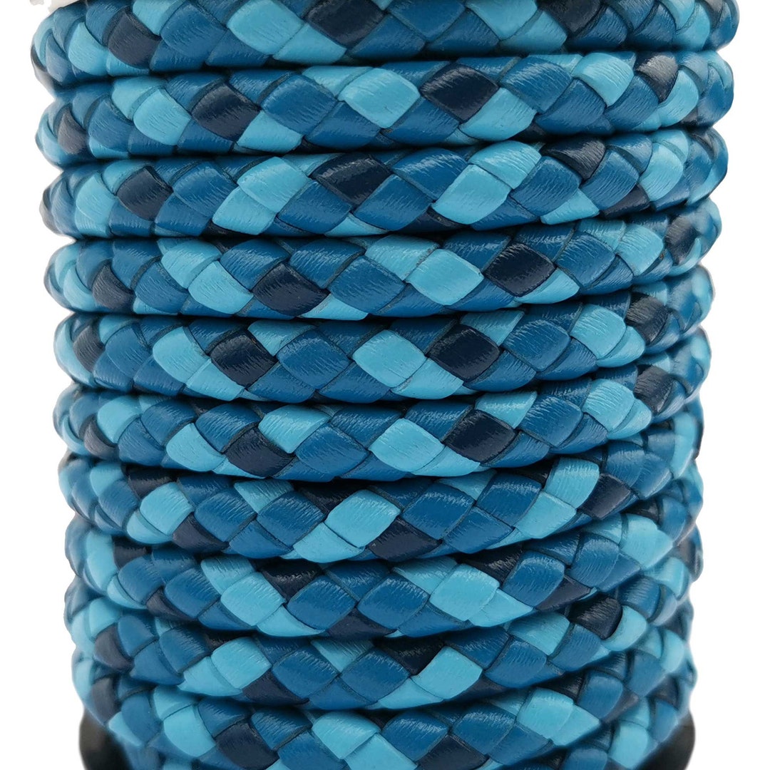 Blue Camouflage Braided Leather Cords 6mm Round Leather Bolo - Etsy