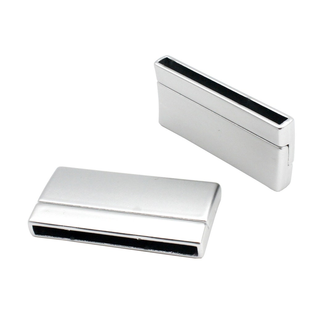 Pack 2 Magnetic Bracelet Clasps and Closure 40mmx3mm Hole,matte Silver ...