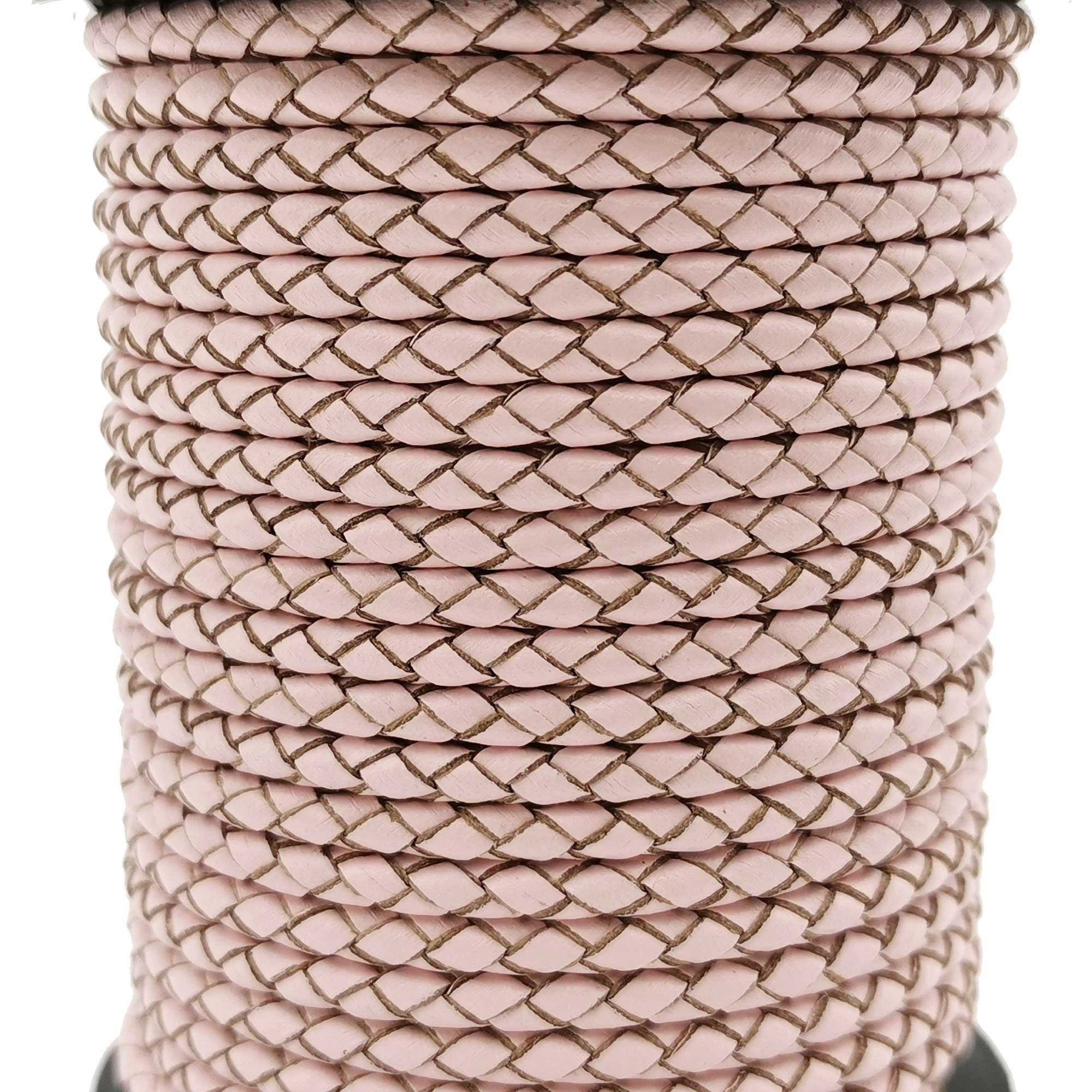 4mm Braided Leather Bolo Cord Baby Pink Light Pinkleather - Etsy