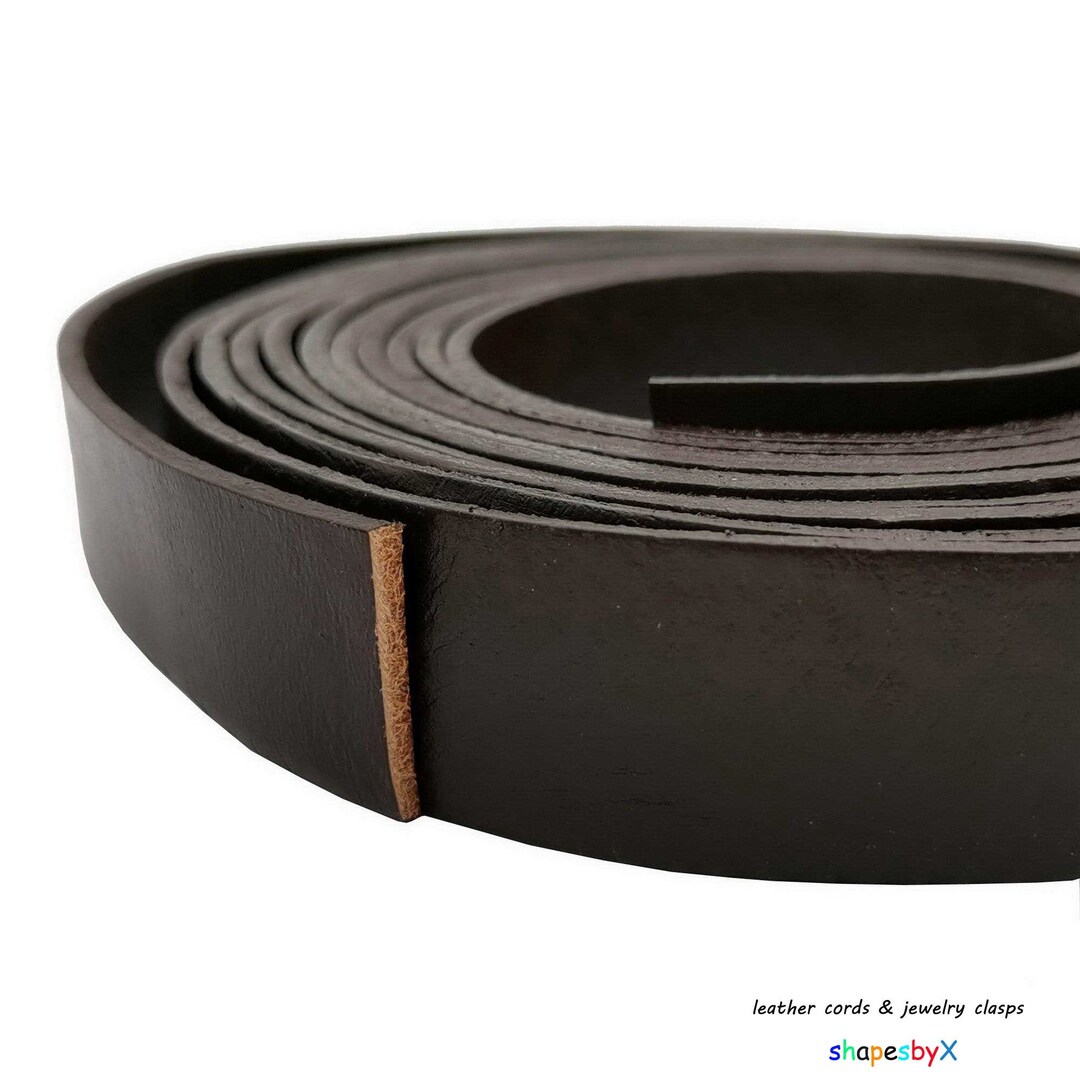 Shapesbyx 20mmx2mm Wide Dark Brown Genuine Leather Strip 2cm Wide ...