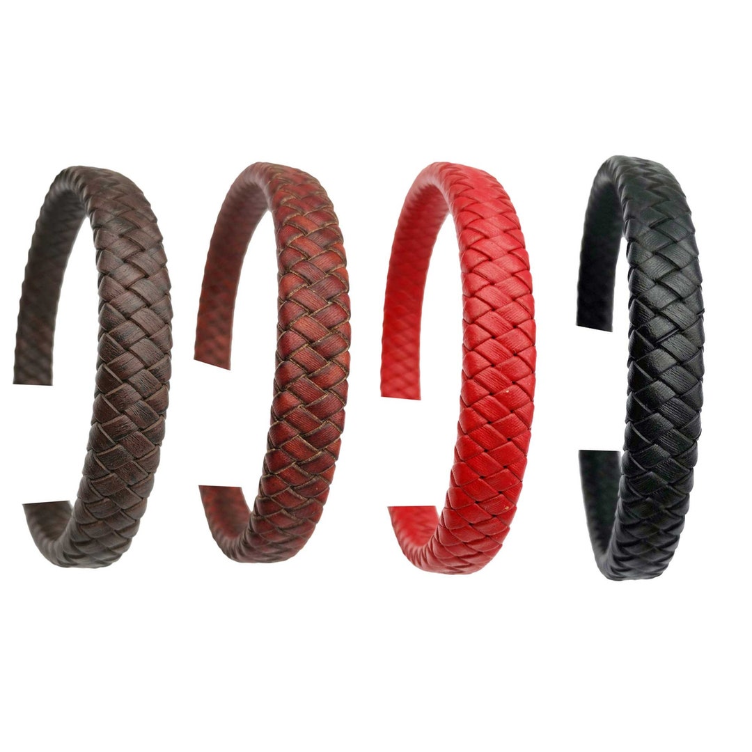 Braided Leather Cord, 12mm Licorice Leather Strap, Bracelet Making - Etsy