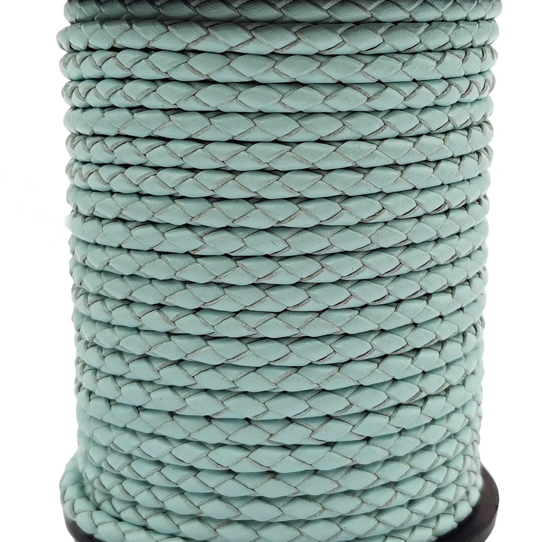 Shapesbyx 3mm Round Baby Blue Bolo Leather Cords, 3mm Woven Braided ...