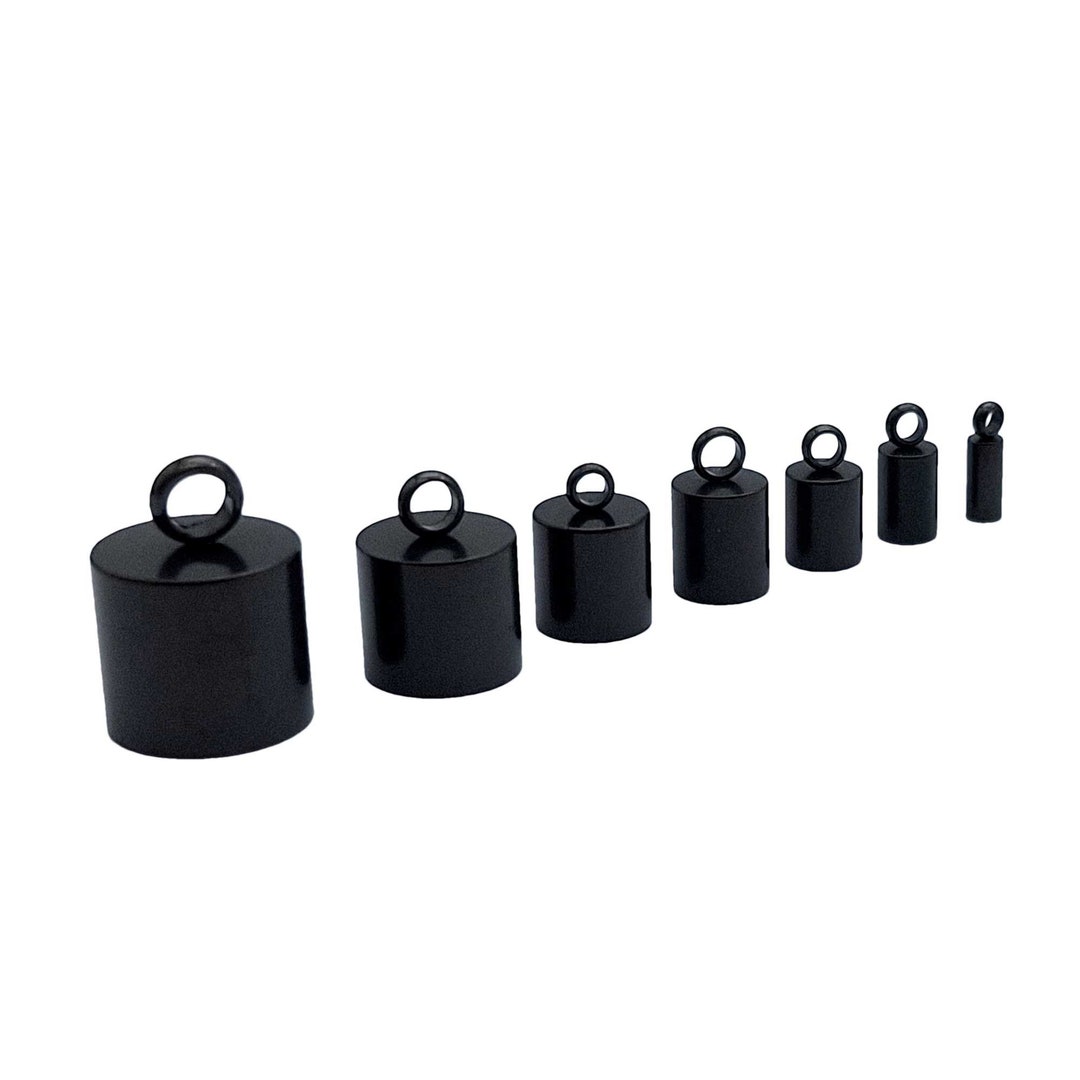 Shapesbyx 10pcs Black Stainless Steel Cord End Cap With Loops 2mm to ...