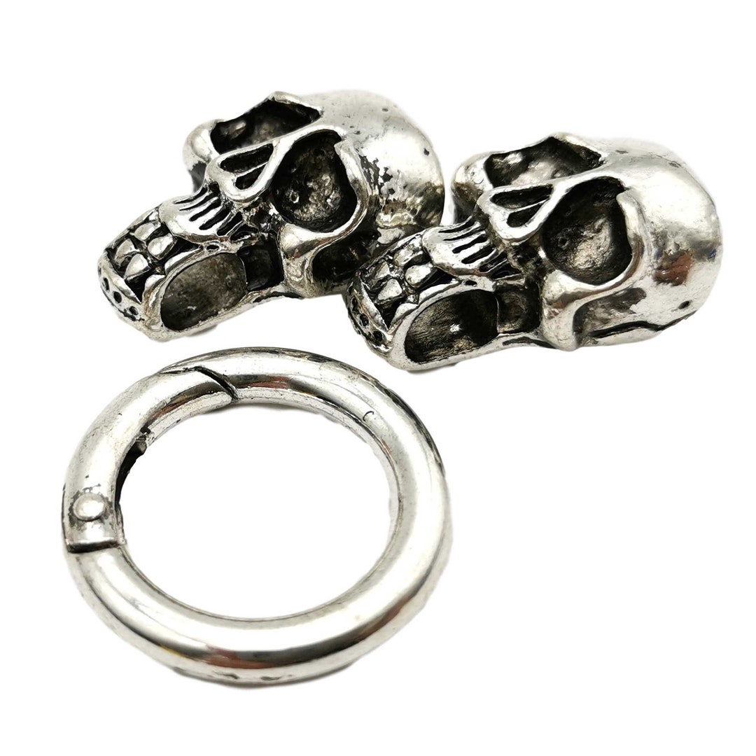 Shapesbyx 11mmx6mm Hole Skull Clasp/connetor. Two Skulls Biting Ring ...