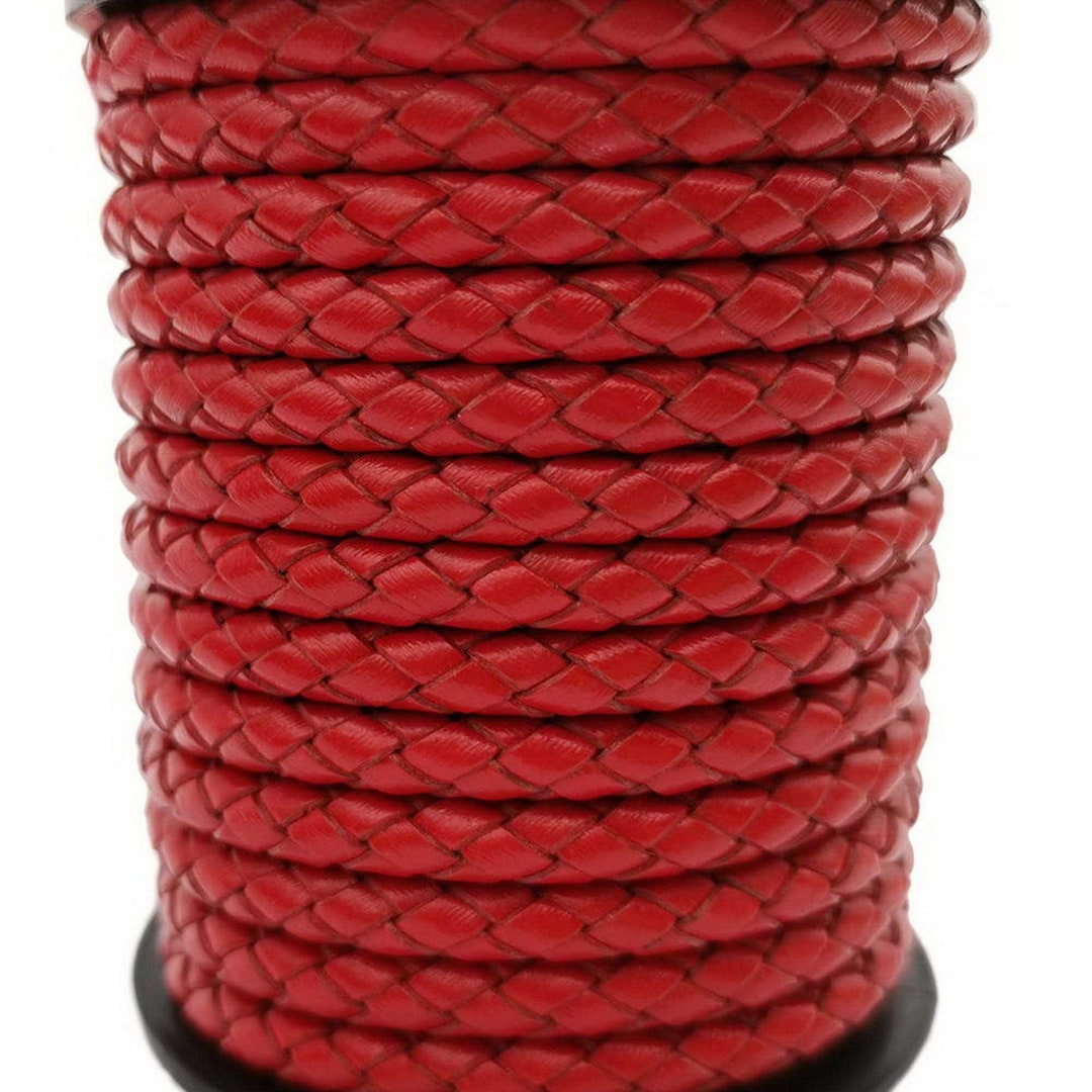 Red Braided Leather Cord, 6mm Bolo Strap for Jewelry Making - Etsy
