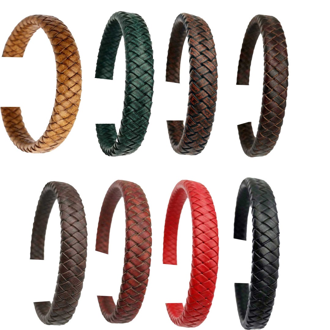 Shapesbyx 12mmx6mm Braided Bracelet Making Leather Strap Regenerated ...