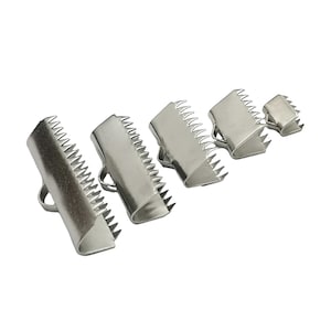 Shapesbyx 20 Pieces Stainless Steel Crimp Clip With Teeth Webbing ...