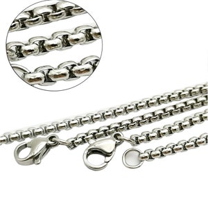 3 Pieces Stainless Steel Chains for Necklace Making 2.5mm - Etsy