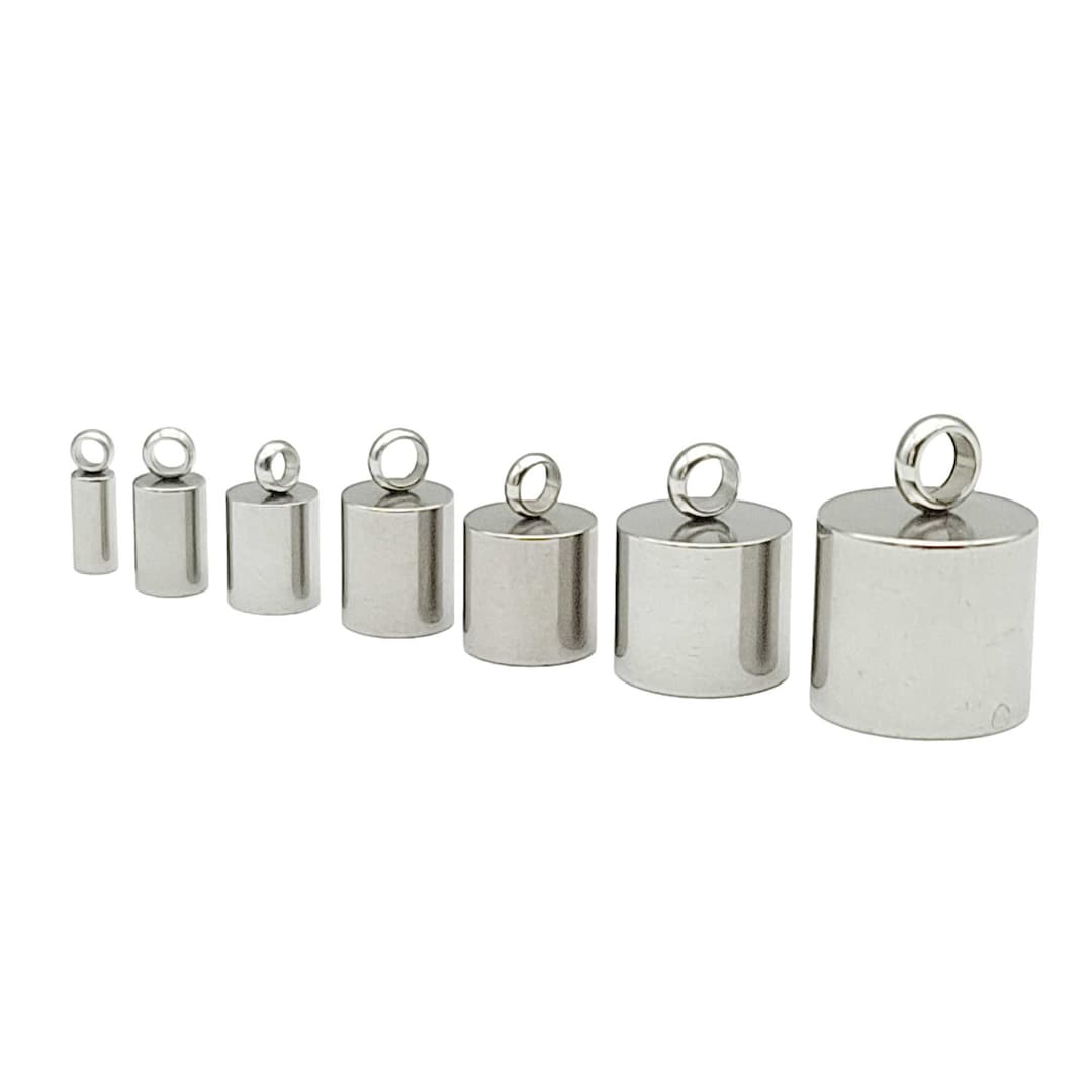 10pcs Stainless Steel Cord End Caps With Loops, 2-10mm Tie Ends - Etsy