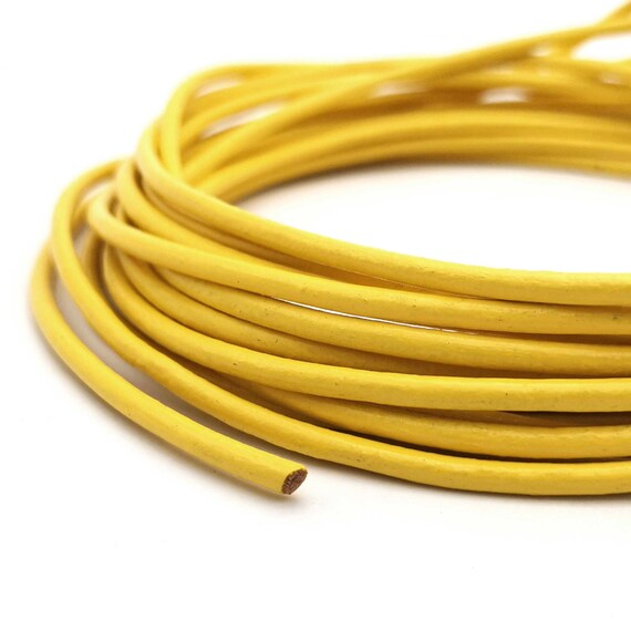 9 Feet 3mm Yellow Genuine Leather Cords Round Real Cowhide - Etsy