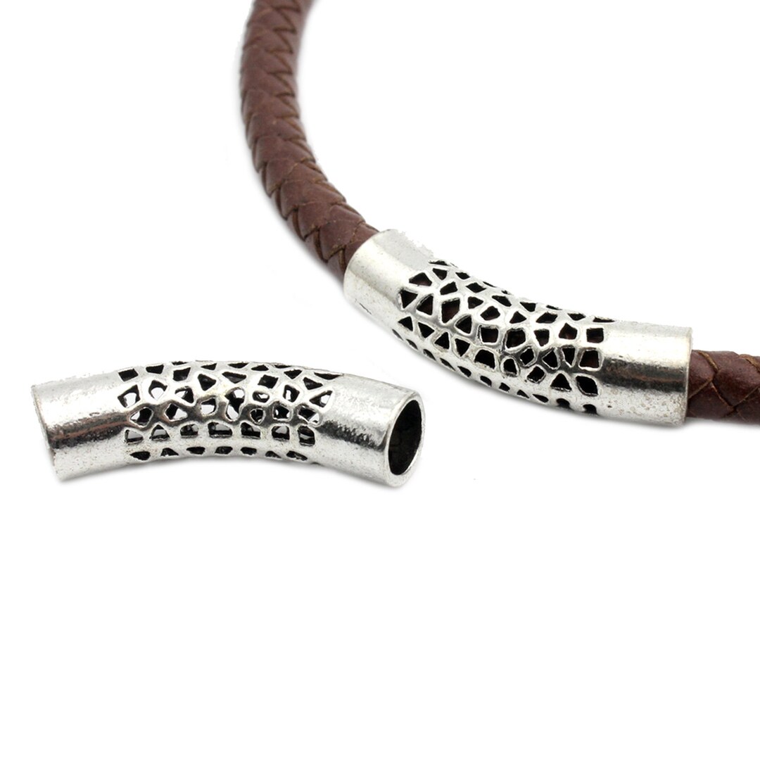 2 Pieces 8mm Inner Hole Antique Silver Hollowed Finding Tube - Etsy