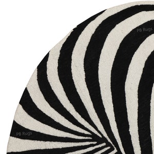 Optical Illusion Lollipop Round Handmade Tufted Living Room Modern ...