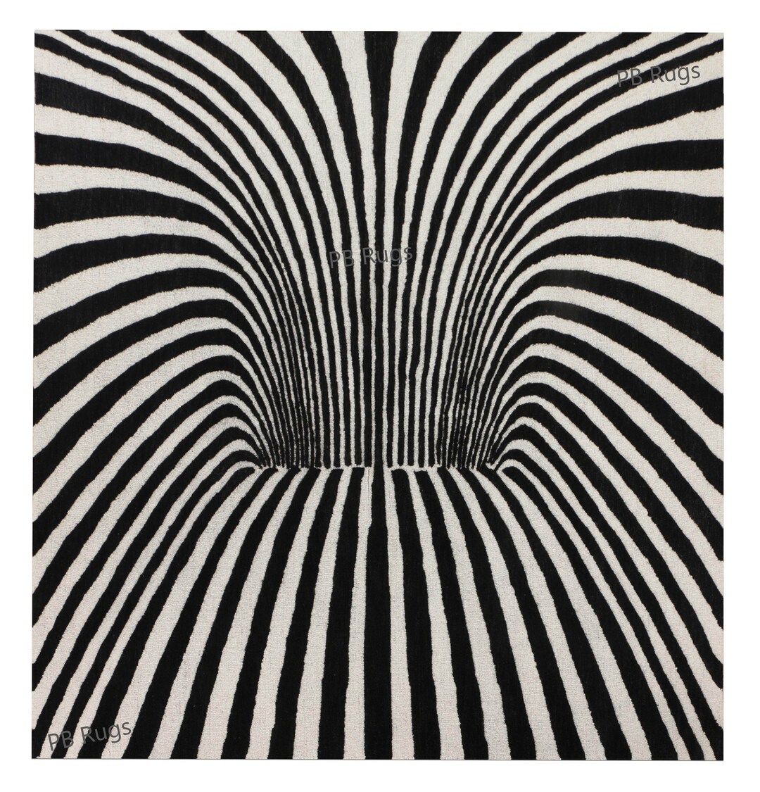 Optical Illusion Well Design Square Handmade Tufted Living Room Modern ...