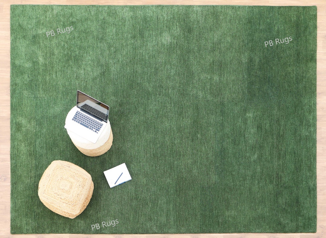 New Baxter Green Color Plain Modern Design Handmade Home Decor Living ...