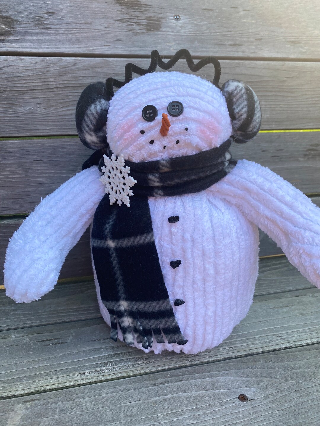 Muffy Handmade Vintage Chenille Snowman Doll - Etsy