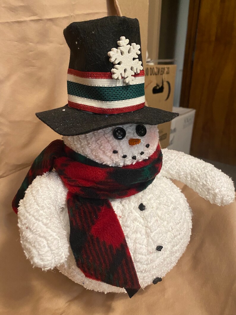 Peanut Handmade Vintage Chenille Snowman Doll Version 2 - Etsy