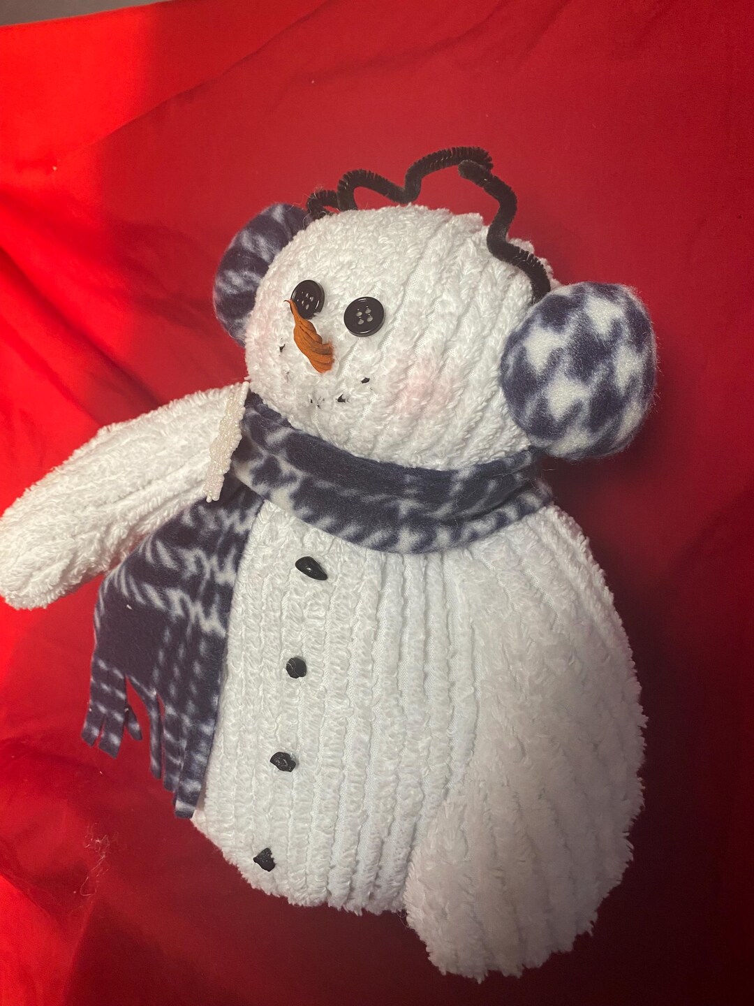 Muffy Handmade Vintage Chenille Snowman Doll - Etsy