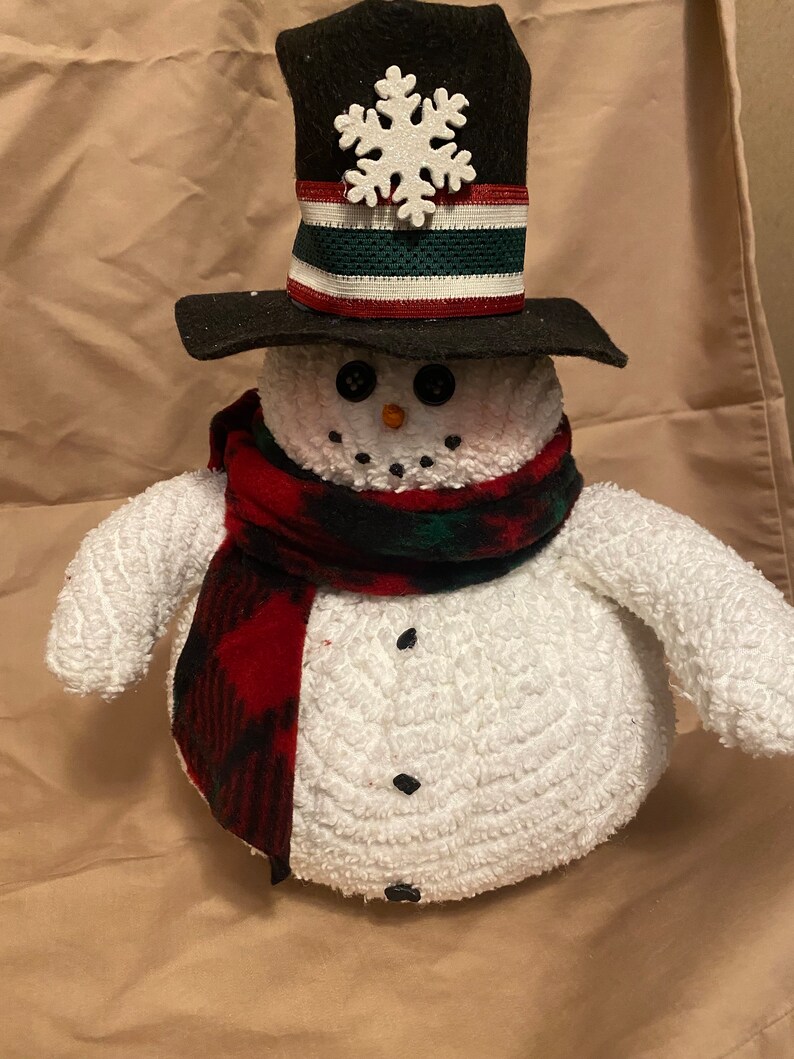 Peanut Handmade Vintage Chenille Snowman Doll Version 2 - Etsy