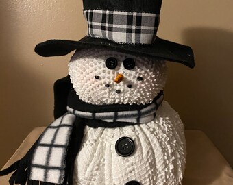 Stewy the Handmade Vintage Chenille Snowman Stump Doll - Etsy