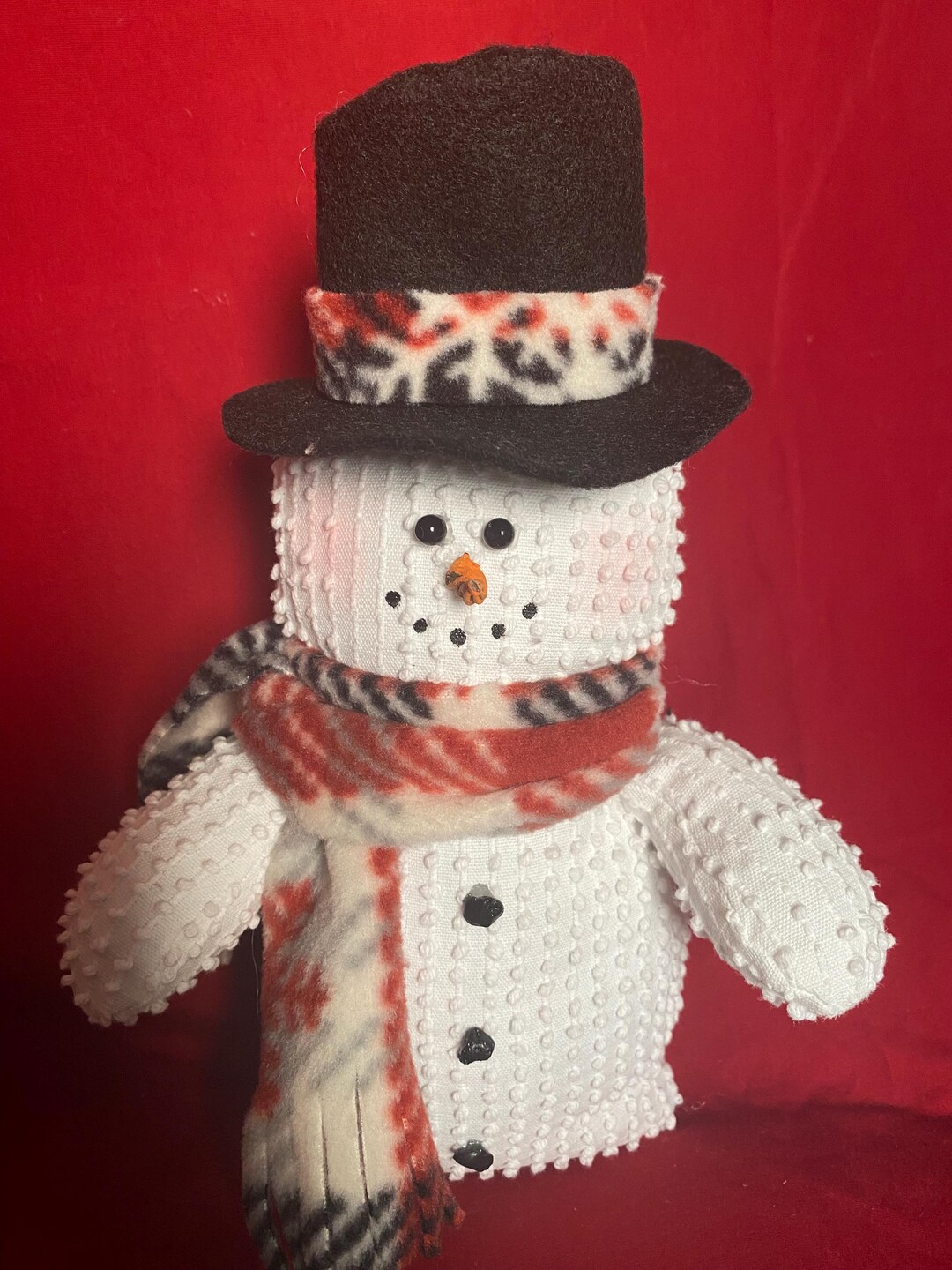 Winter Handmade Vintage Chenille Snowman Doll - Etsy