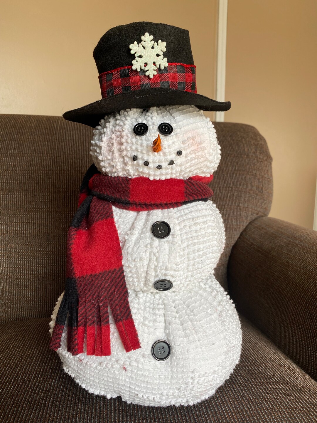 Michael Handmade Vintage Chenille Snowman Doll - Etsy