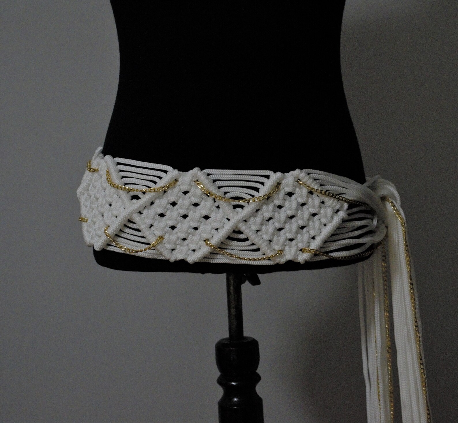 Elvis Style White Macrame Belt Macrame Fringe Belt Macrame - Etsy