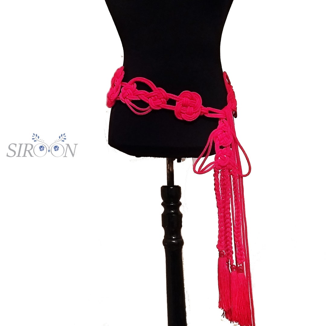 Red Macrame Belt, Elvis Lucky Belt, Red Tassel Belt, Elvis Performance ...