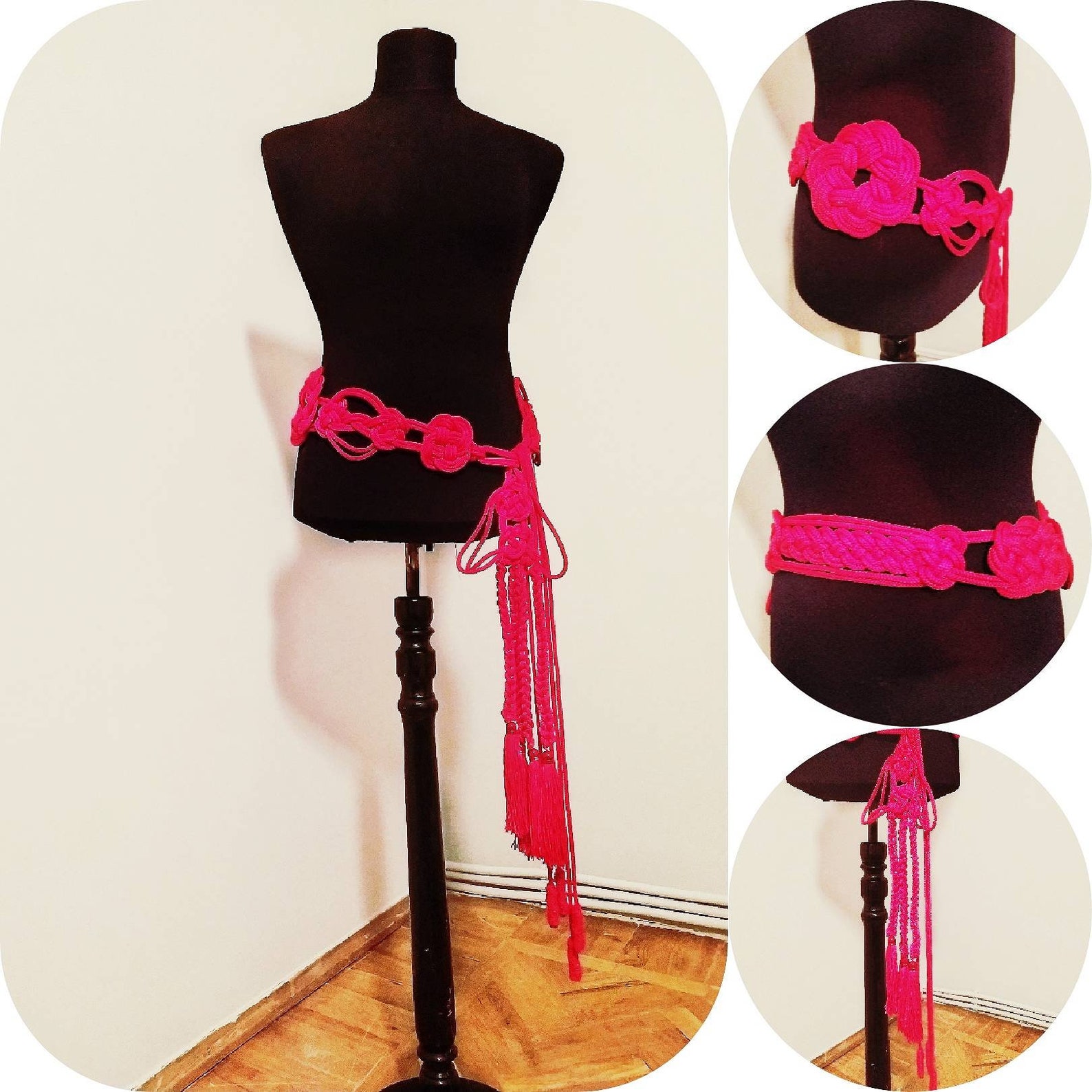 Red Macrame Belt Elvis Lucky Belt Red Tassel Belt Elvis - Etsy