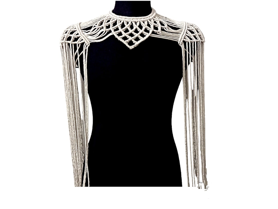 Macrame Shoulder Piece Macrame Cloak - Etsy