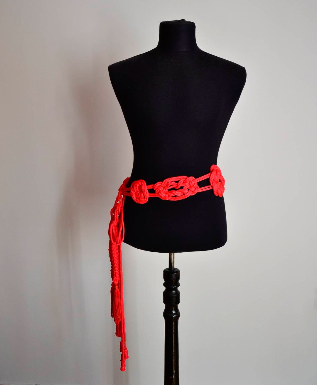 Red Macrame Belt Elvis Lucky Belt Red Tassel Belt Elvis - Etsy