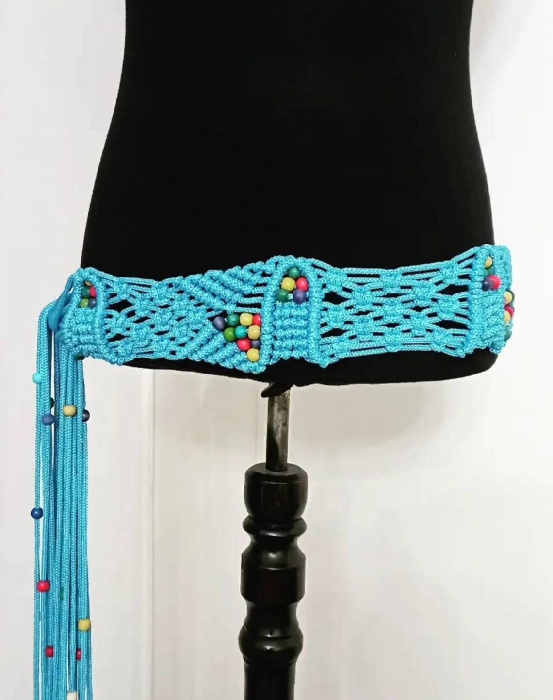 Elvis Blue Belt Beaded Belt ETA Belt Elvis Accessories - Etsy