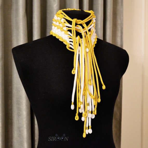 Elvis Presley's Style Macrame Collar White-gold Collar | Etsy