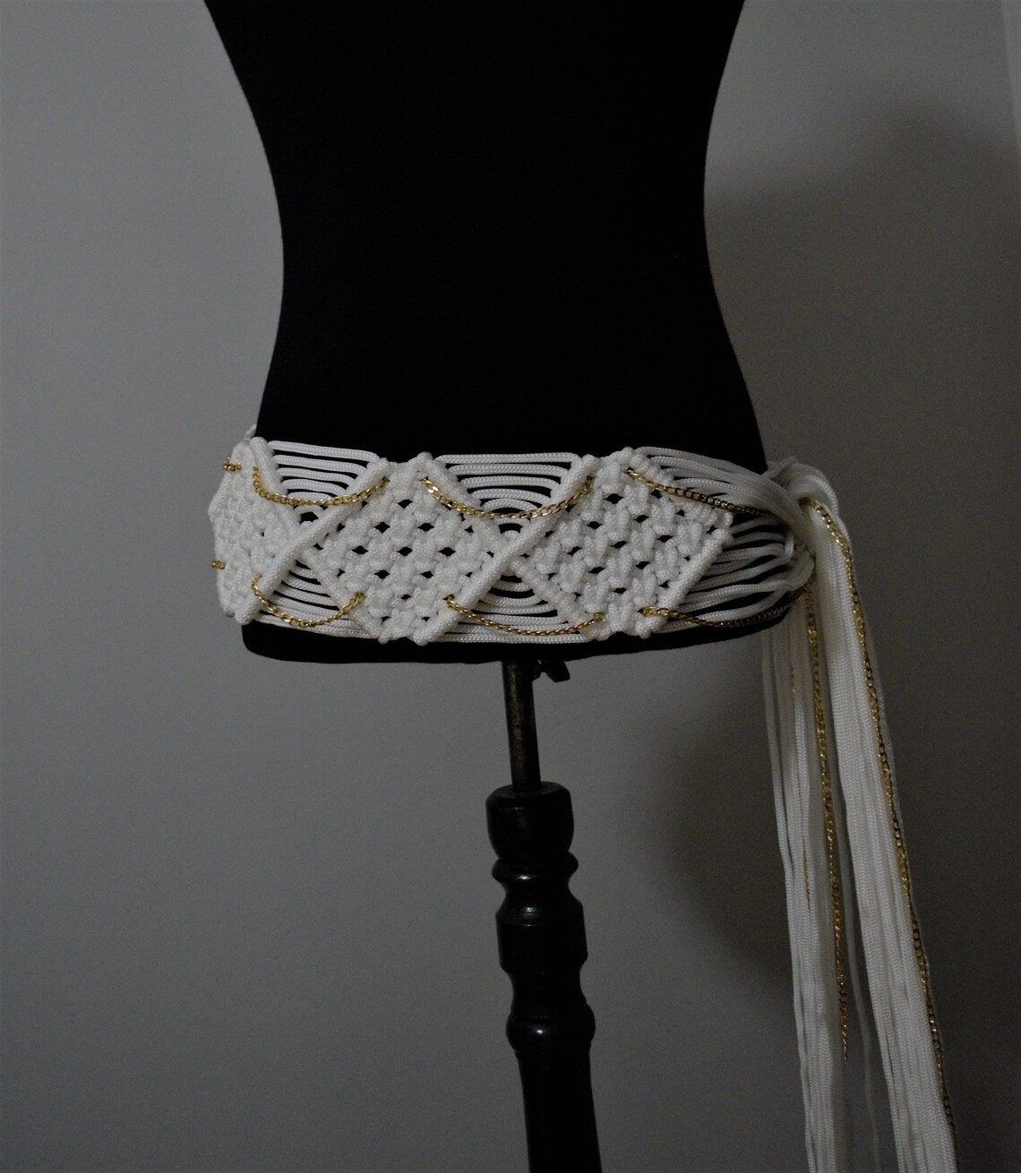 Elvis Style White Macrame Belt Macrame Fringe Belt Macrame - Etsy