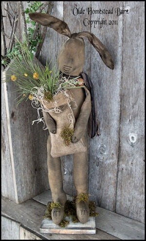 Primitive Standing Bunny Ottis PATTERN - Etsy
