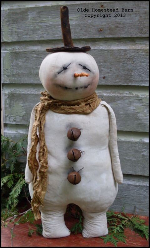 Primitive Standing Snowman Kindred EPATTERN - Etsy