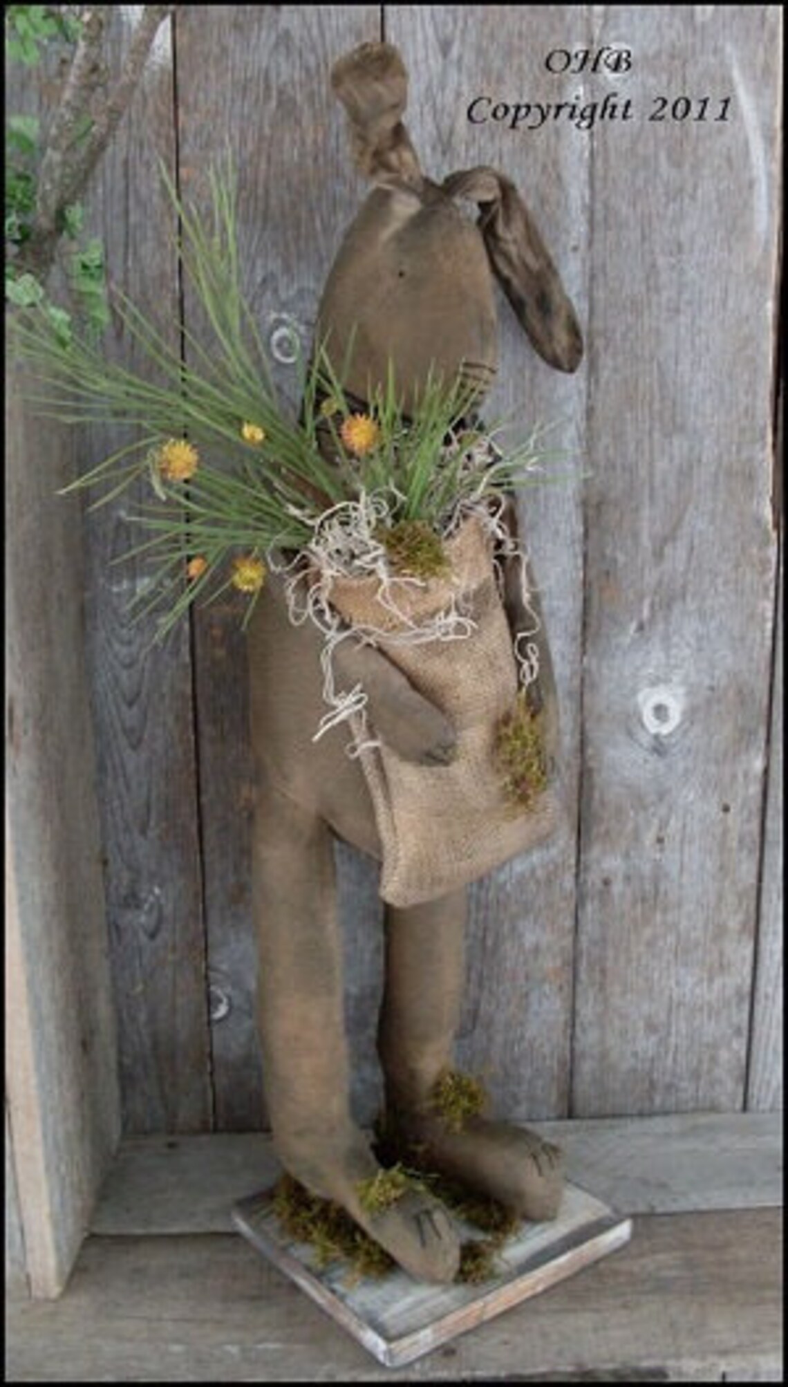 Primitive Standing Bunny Ottis PATTERN - Etsy