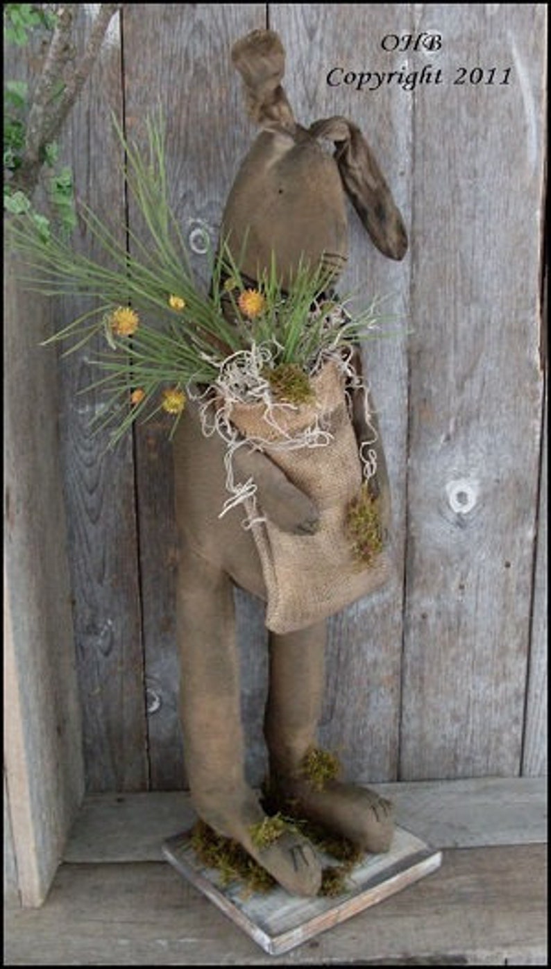 Primitive Standing Bunny Ottis PATTERN - Etsy