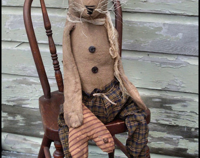 Primitive Bunny With a Heart PATTERN - Etsy