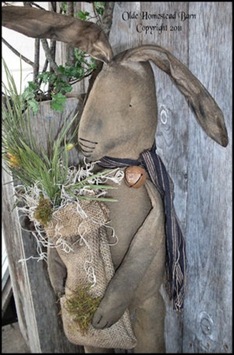 Primitive Standing Bunny Ottis PATTERN - Etsy