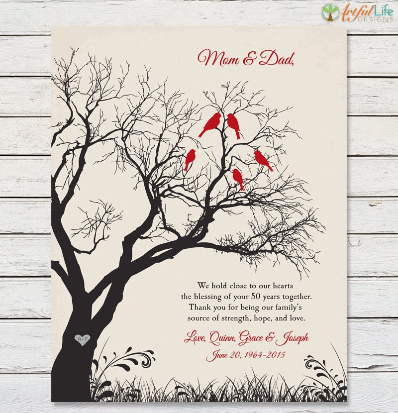 50th ANNIVERSARY GIFT Art Print 50th Golden Anniversary | Etsy