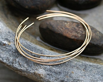 Thin Gold Wire Bangle - Etsy