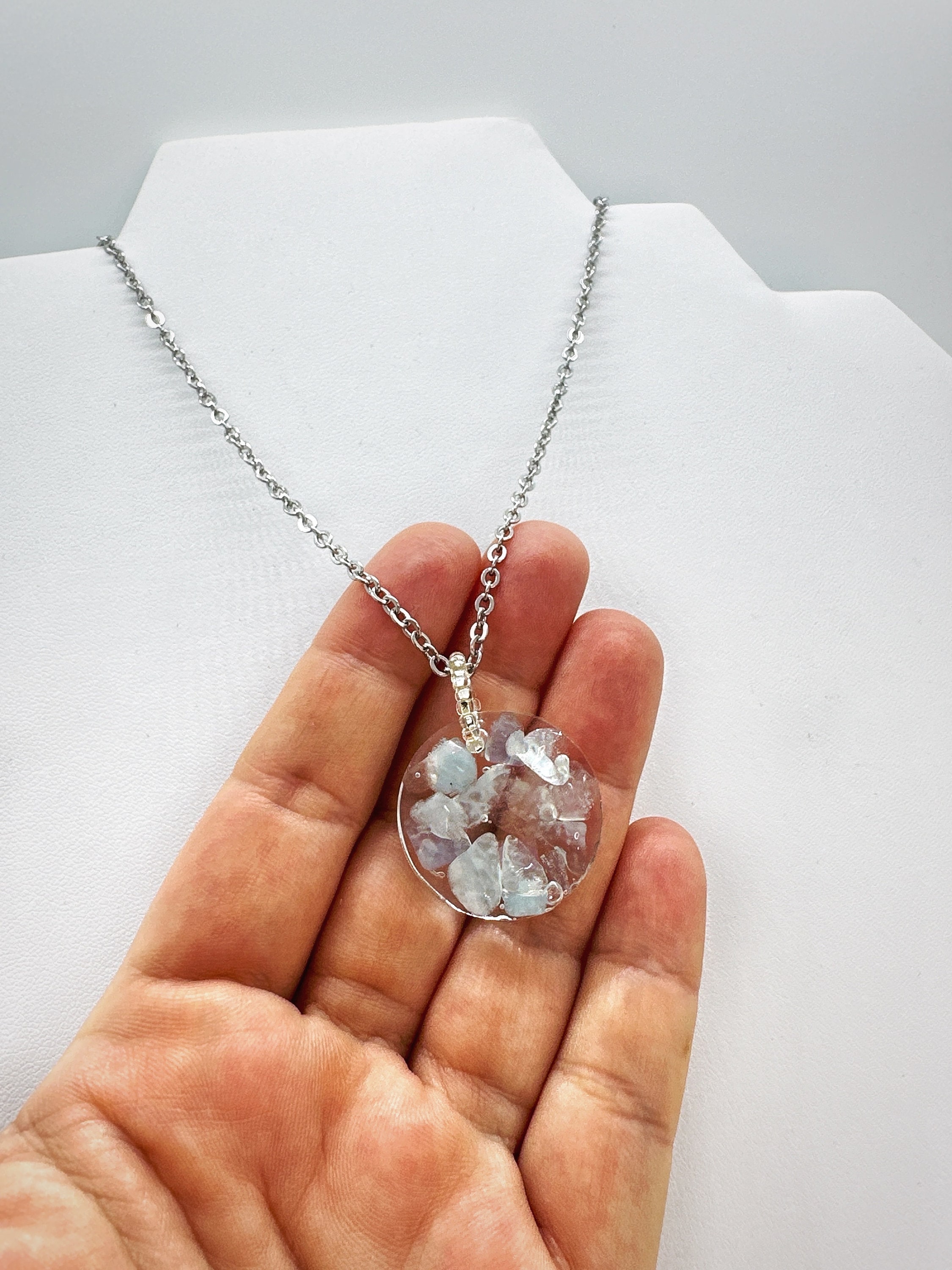 Healing Stones, Aquamarine Necklace, Aries Gemini Pisces Birthstone, Natural Stone Pendant ...