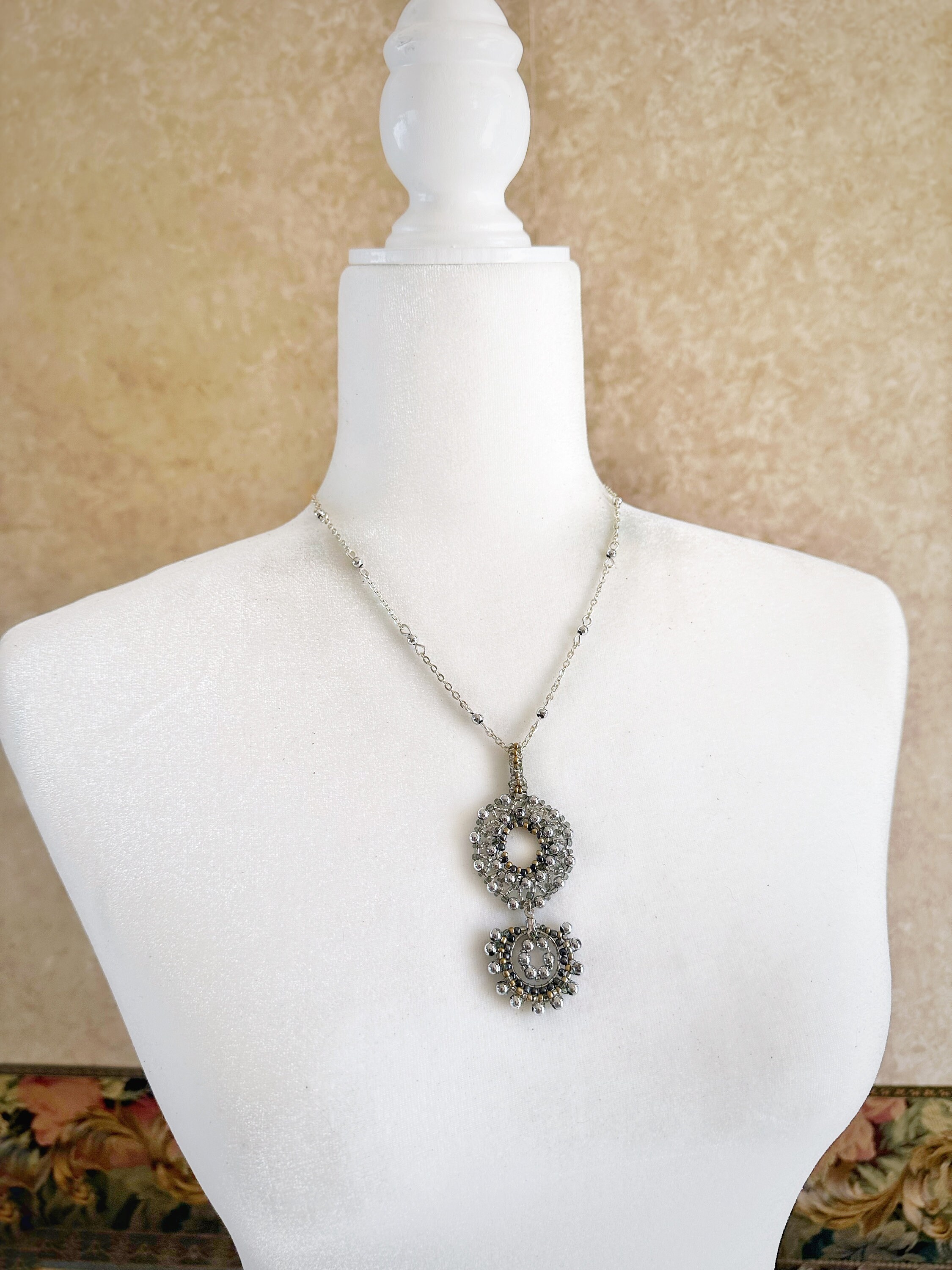 Vintage Style Jewelry, Mandala Necklace, Beaded Pendant, Statement ...