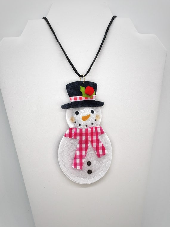 Ugly Christmas Statement Jewelry Repurposed Snowman Necklace Fun Winter Jewelry Child Adult Unique Handmade Etsy