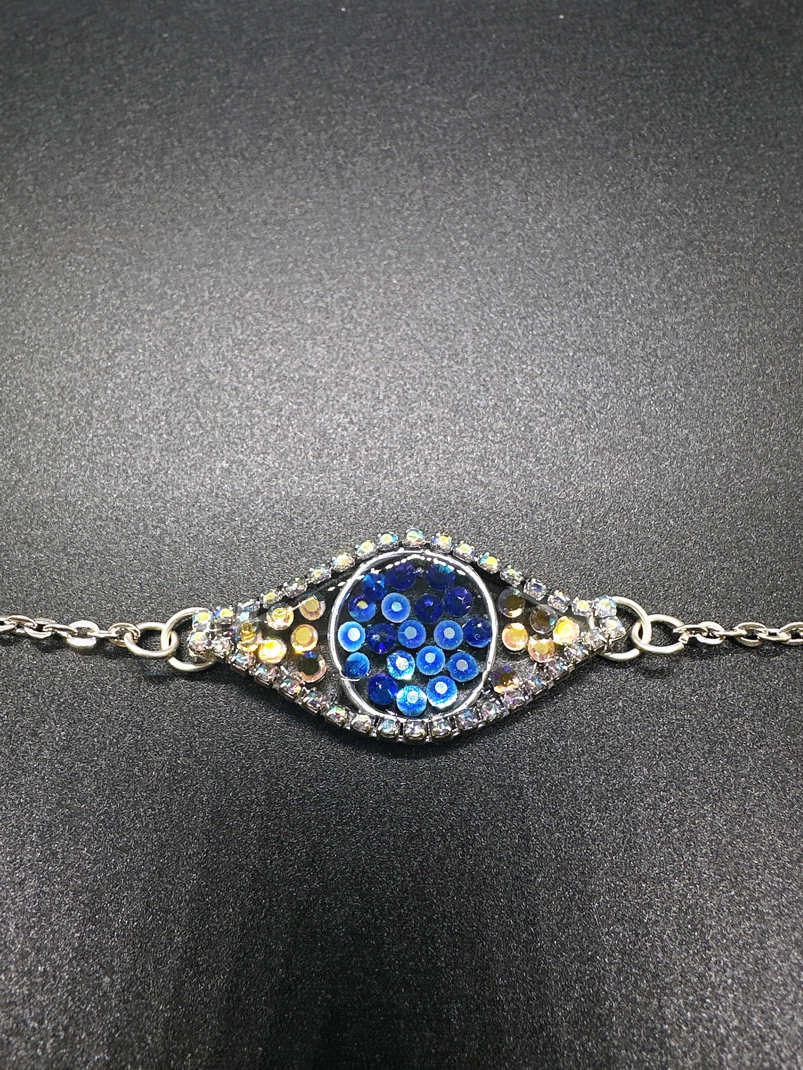 Rhinestone Evil Eye Necklace: Handmade Resin Protection Amulet - Etsy